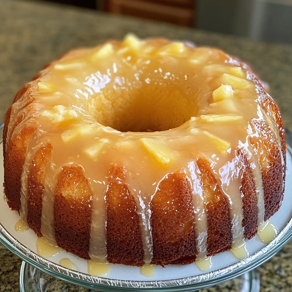 Pineapple Cream Cheese Pound Cake with Pineapple Glaze